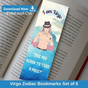 Printable Virgo Zodiac Bookmarks Set of 6 , Instant Download, Print and ...