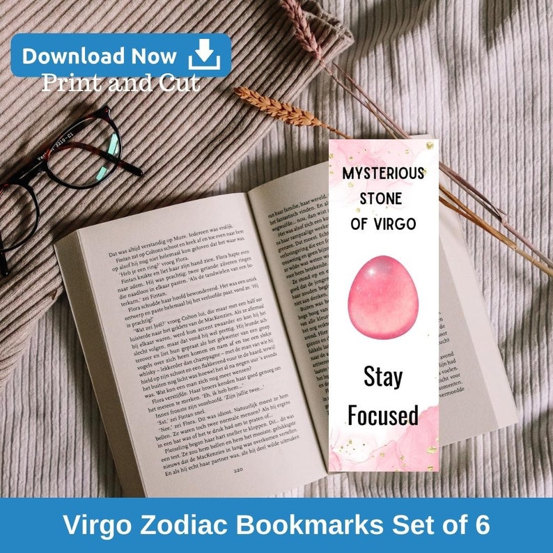 Printable Virgo Zodiac Bookmarks Set of 6 , Instant Download, Print and ...