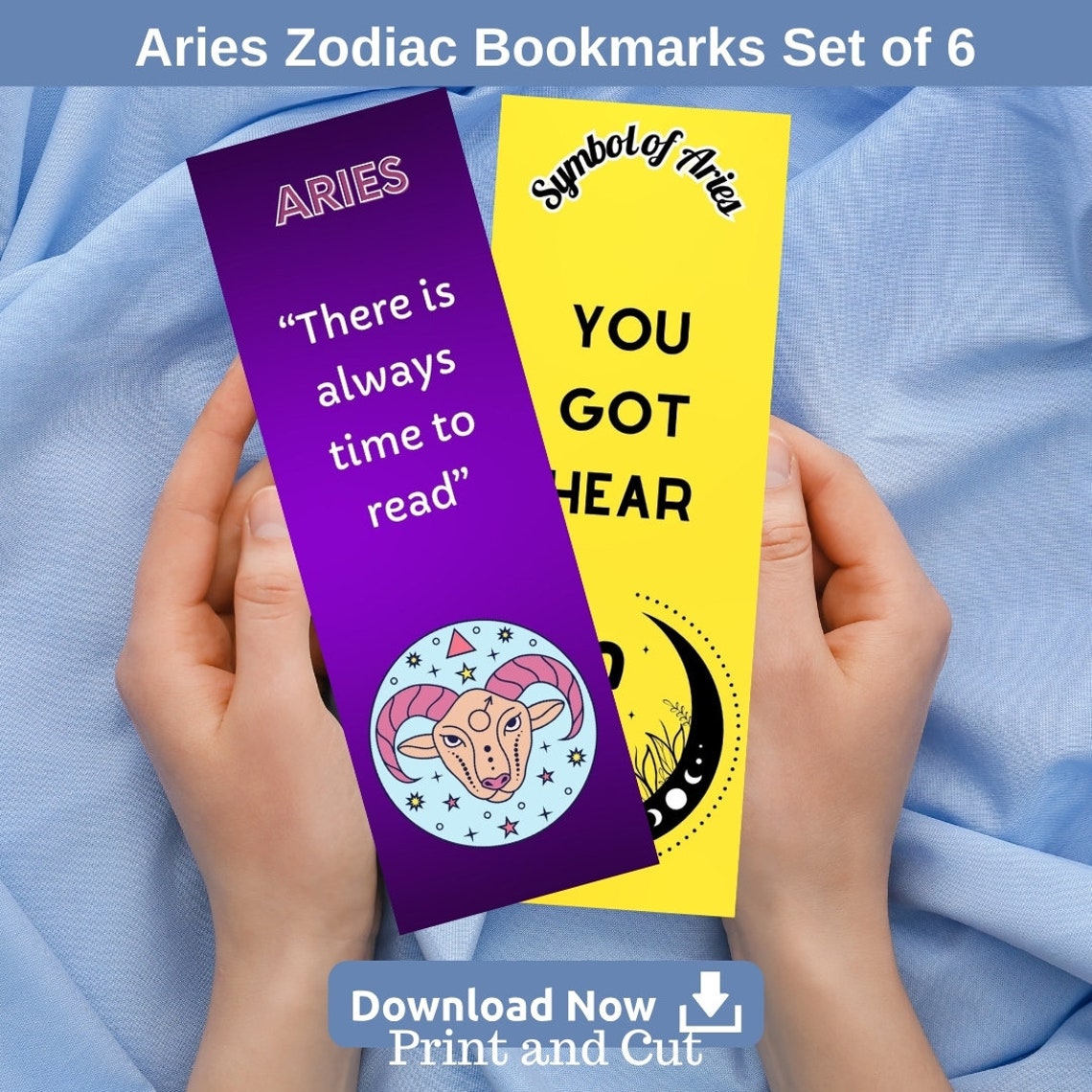 Printable Aries Zodiac Bookmarks Set of 6 Instant Download - Etsy