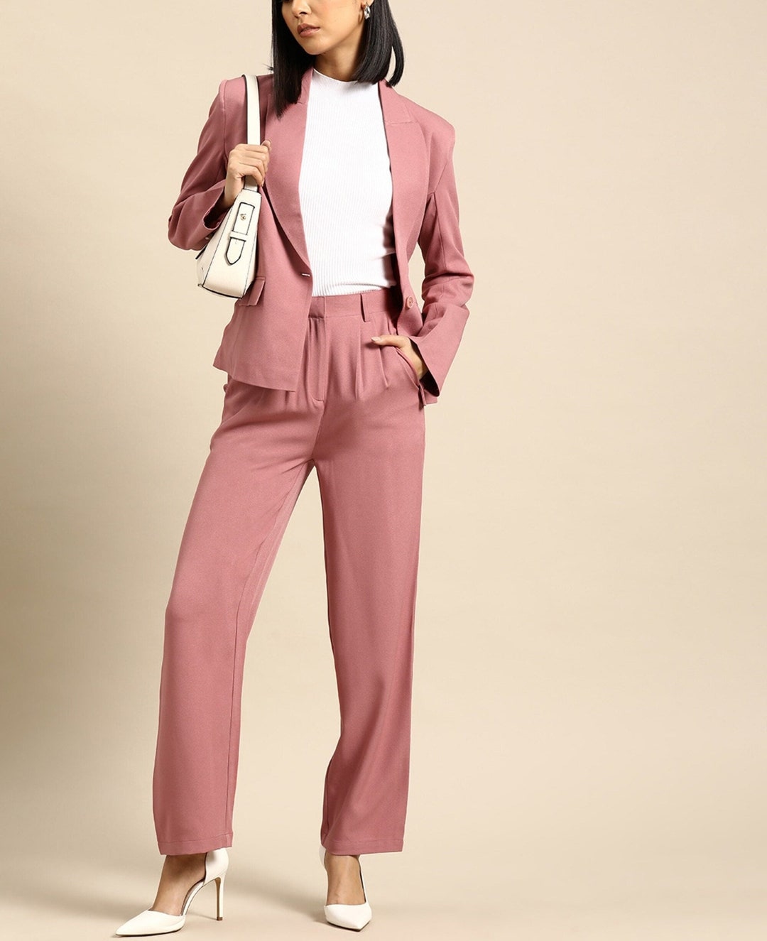 Dusty Pink Women Business Suit for Prom, Work, Meetings, Street Wear ...
