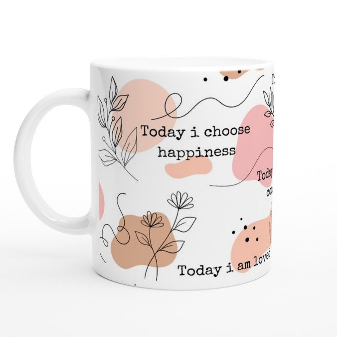Daily Affirmations Ceramic Mug Positive Quotes Motivational Self Love ...