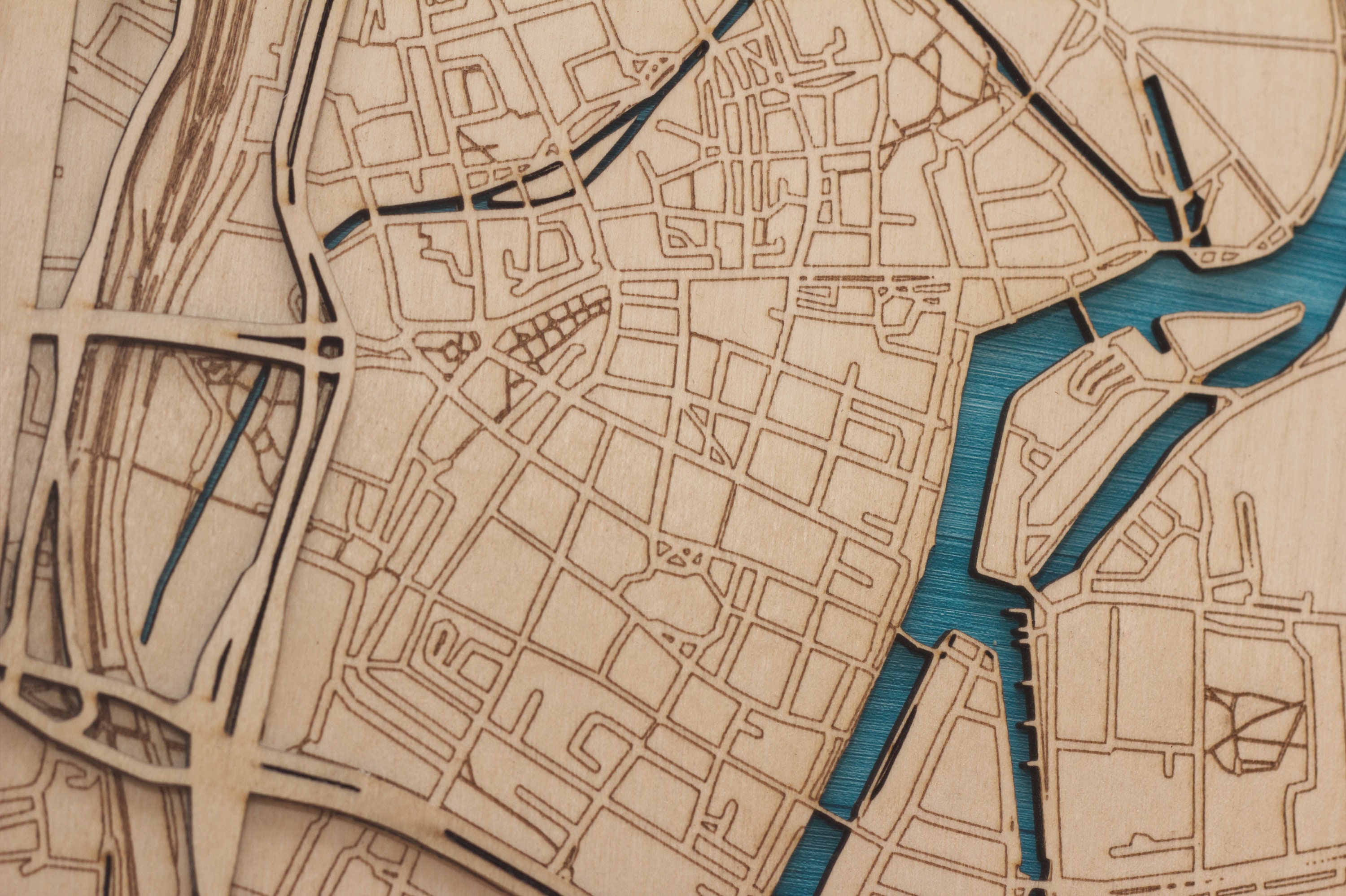 Gdańsk Wooden Map Wooden City Map Custom Made Map Framed Wooden Map ...