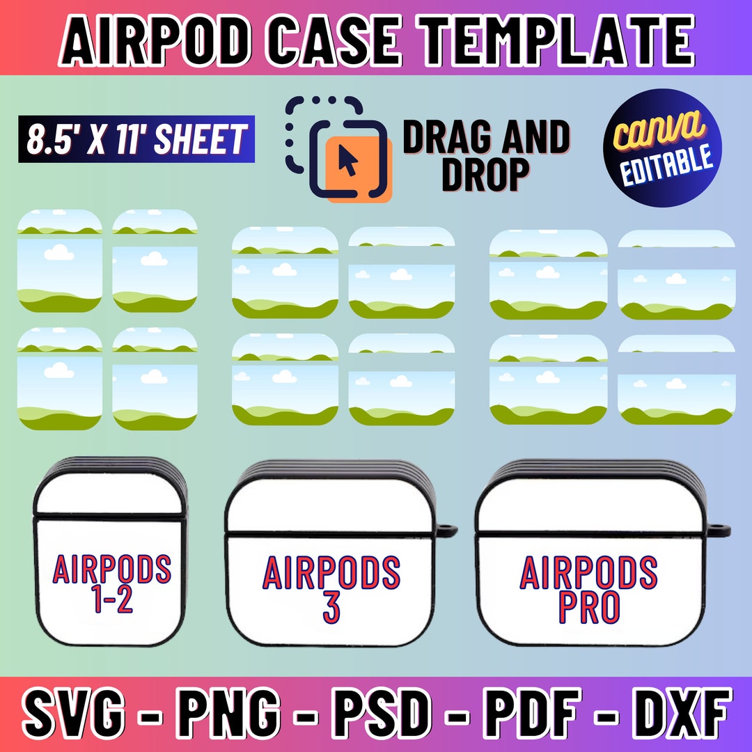 AirPod Case Sublimation Template Bundle, Phone Case Template, AirPod 1/ ...