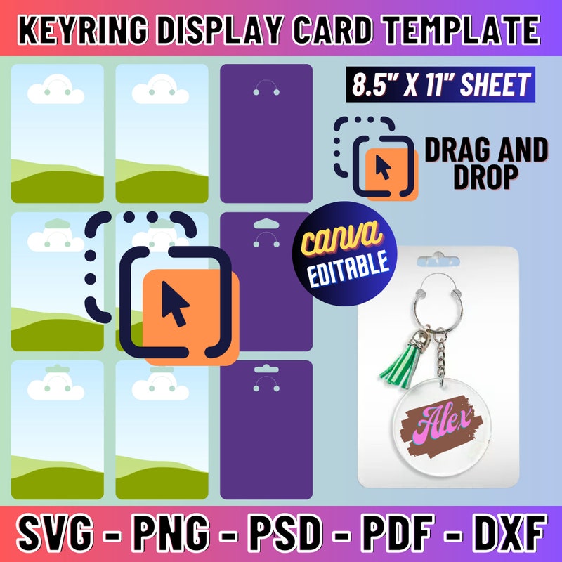 Keyring Tag Template - Etsy