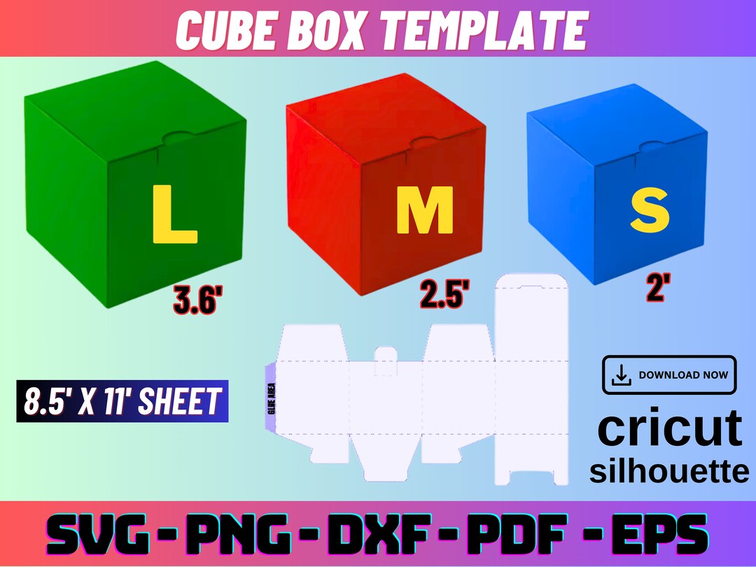 Cube Box Template Bundle, Square Box Template Svg, Classic Box Template ...