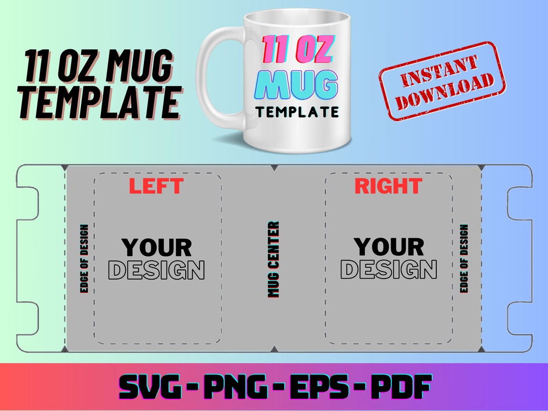 11 Oz Mug Template, 11oz Mug Full Sublimation Templates, Mug Template ...