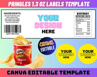 Pringles 2.3 Oz Labels Template, Pringles Template, Canva Editable ...