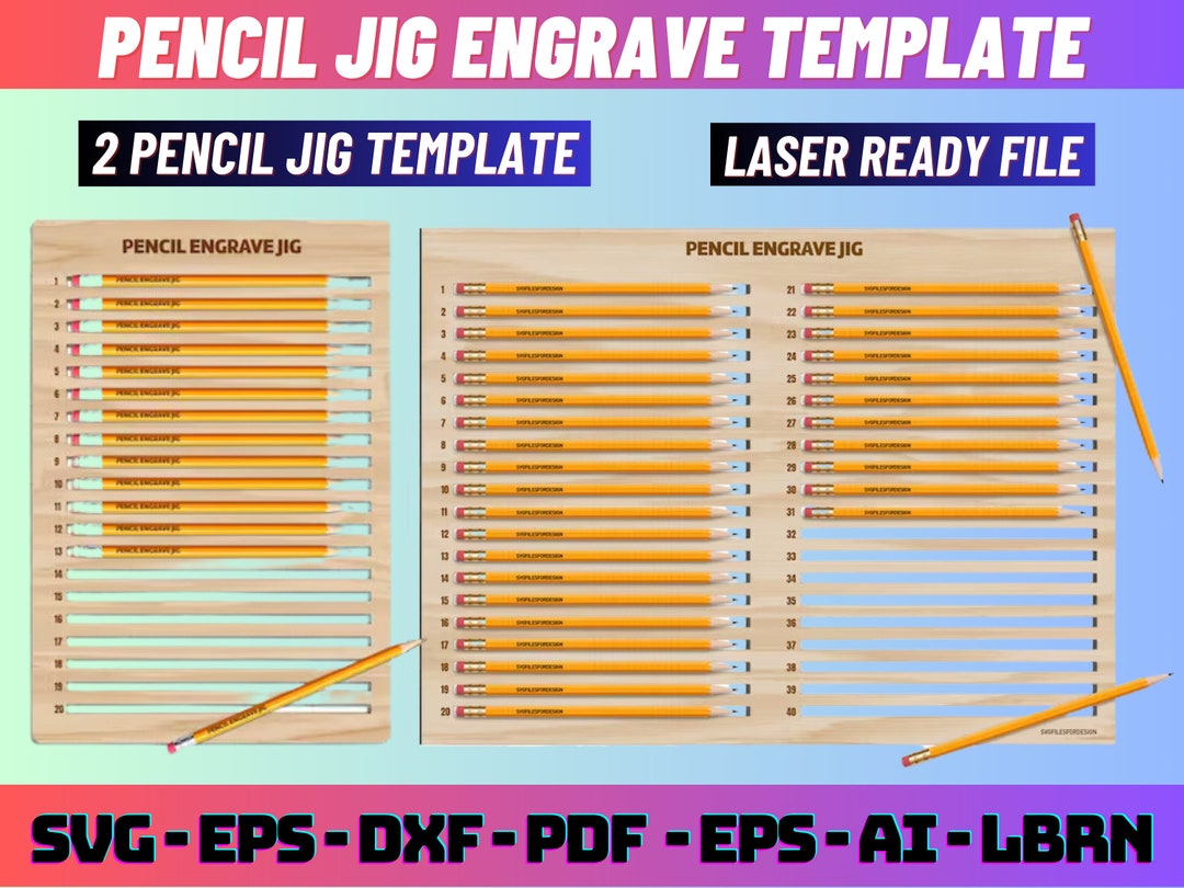 Pencil Jig Svg, Pencil Jig Glowforge, Pencil Jig Template, Pencil Jig ...