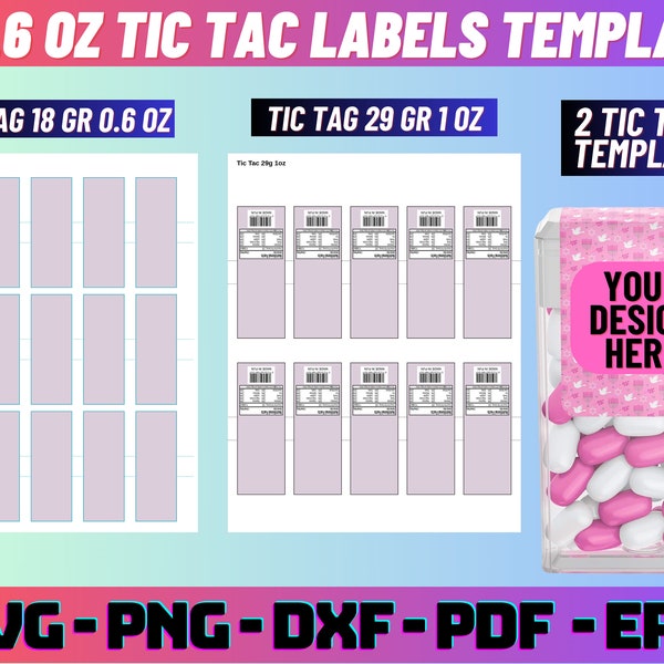 Tic Tac Labels - Etsy