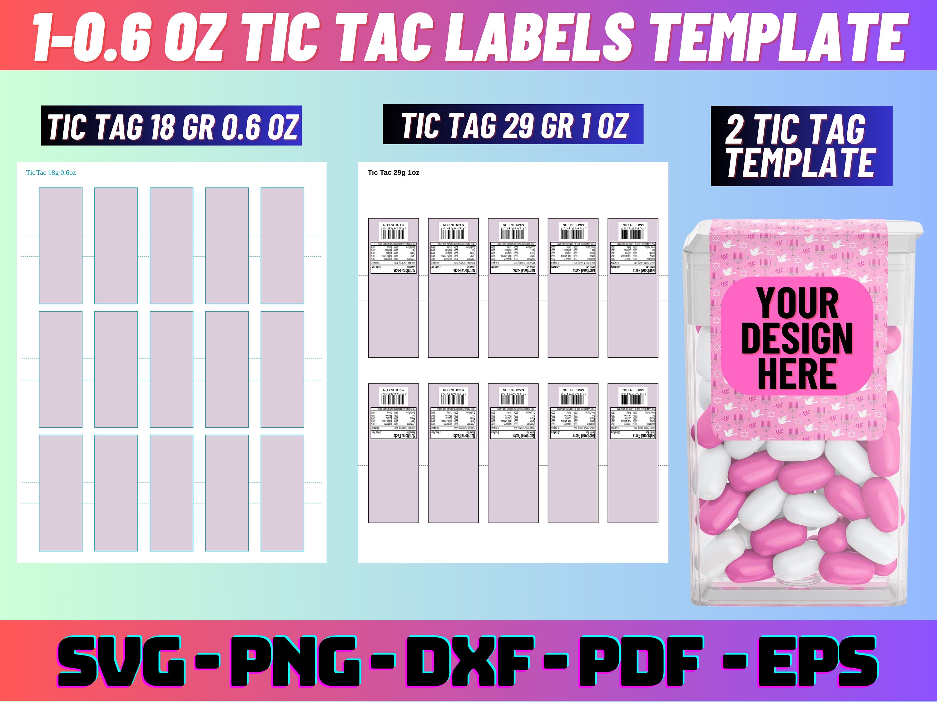 Tic Tac Wrappers One Piece Wrappers & Toppers Tic Tac Top