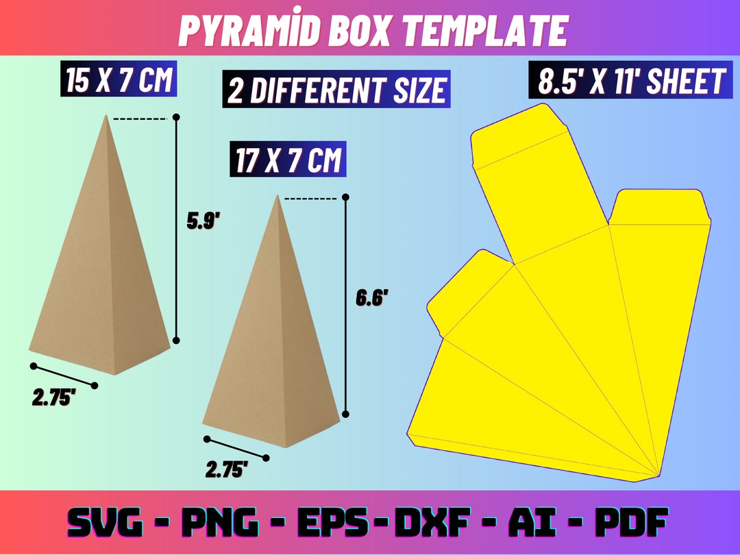 Pyramid Box Svg Bundle Gift Box Template Pyramid Favor Box - Etsy