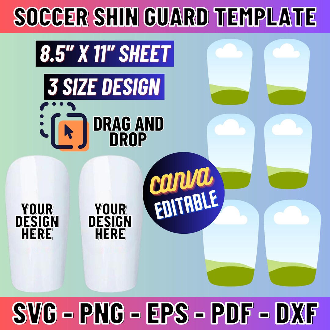 Soccer Shin Guard Pads Sublimation Template, Custom Shin Pads ...