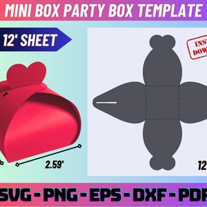Mini Box Template Svg, Gift Box Svg, Box Svg, Box Template Svg, Party Favor Box Svg, Box ...