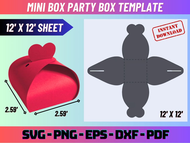 Mini Box Template Svg Gift Box Svg Box Svg Box Template - Etsy