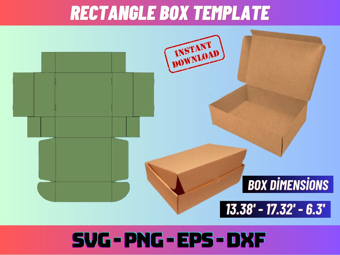 Rectangle Box Template Svg, Box Template Svg, Packaging Box Svg ...