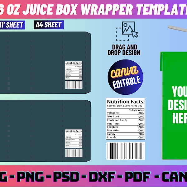 Juice Box Wrapper - Etsy