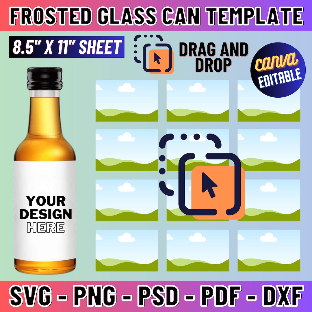 Mini Wine Bottle Label Template, 50 Ml Liquor Label Template, Wine ...