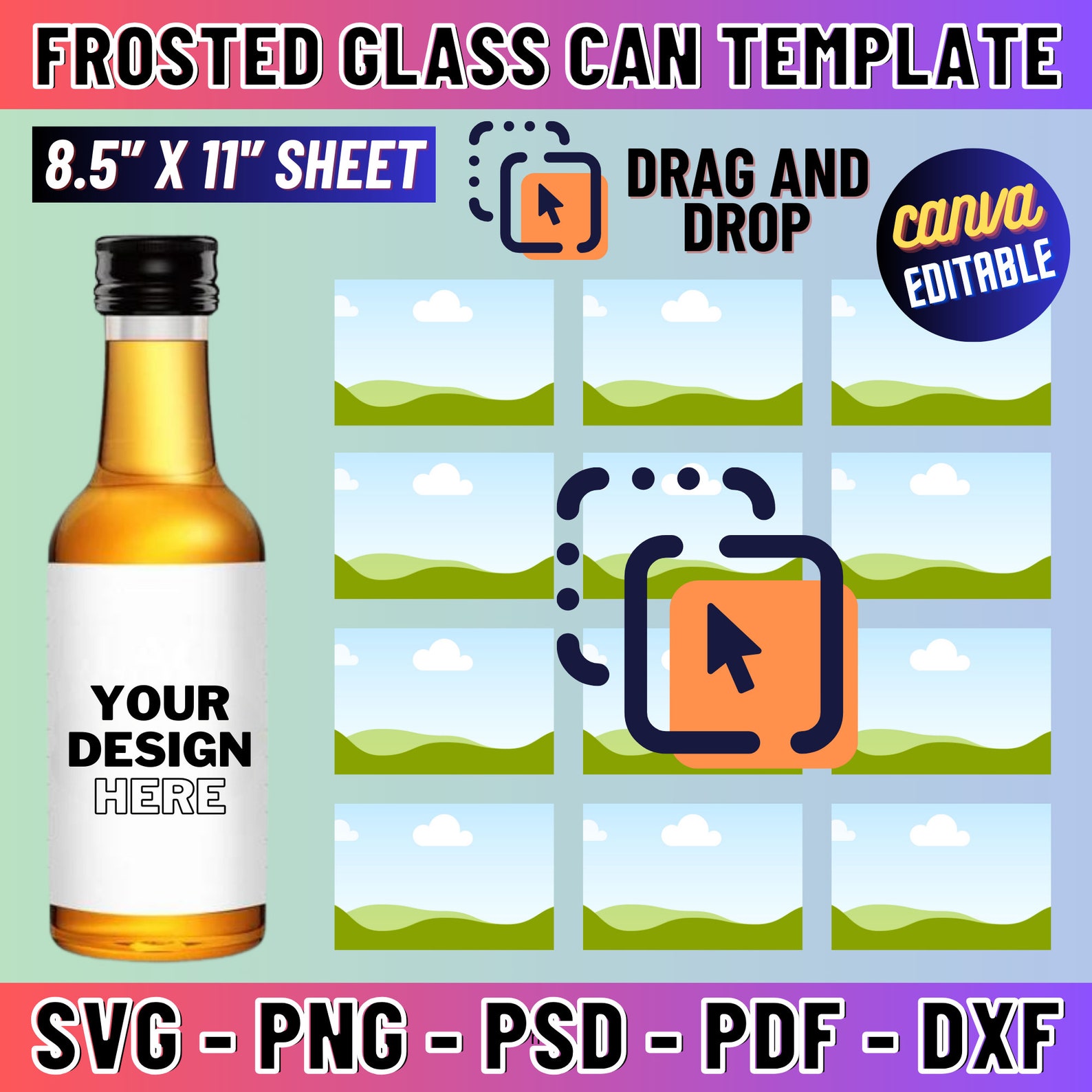 Mini Wine Bottle Label Template, 50 Ml Liquor Label Template, Wine ...
