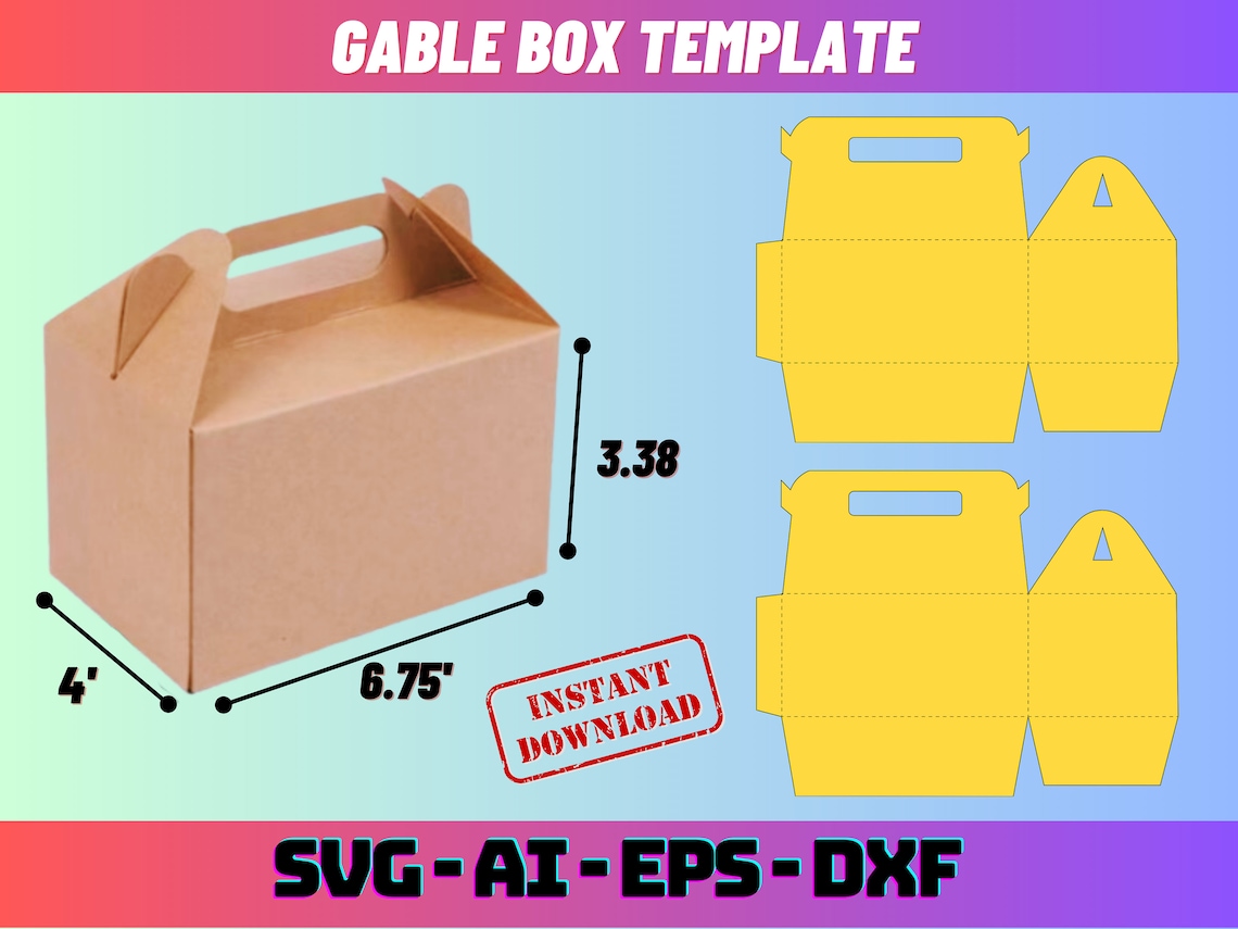 Gable Box Template SVG Gable Box Cricut Box Template Svg - Etsy