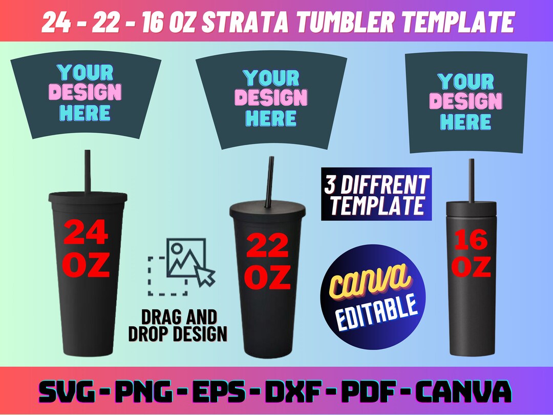 24 22 16 Oz Strata Tumbler Template Bundle Strata - Etsy