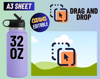 Tumbler Template Svg, 32oz Hydro Water Bottle Template, 32oz Tumbler ...