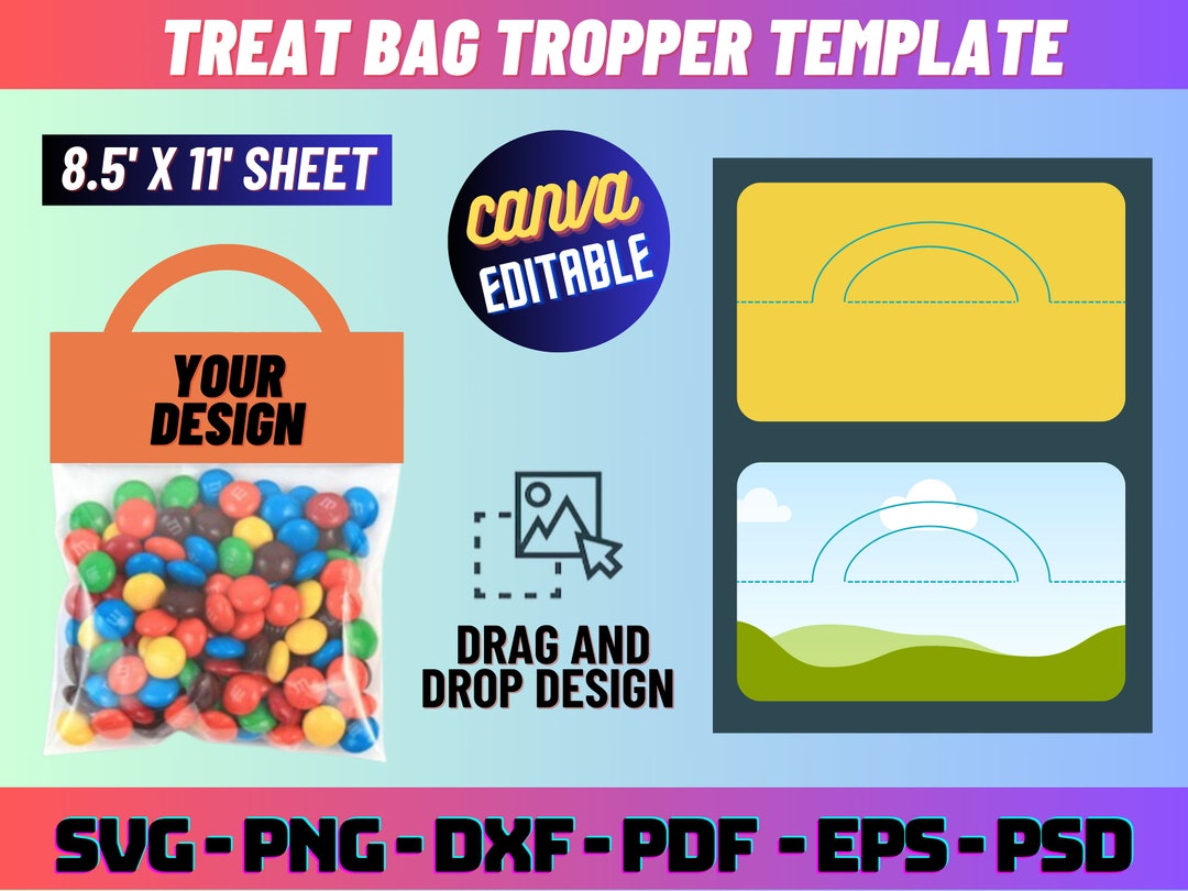 Treat Bag Tropper Template Svg, Treat Bag Troppers Template Svg, Bag ...