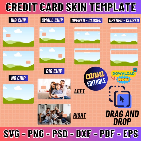 Template for Debit Card Covers - Etsy