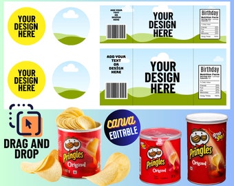 Pringles 1.3 Oz Labels Template Canva Editable Template Digital Item ...