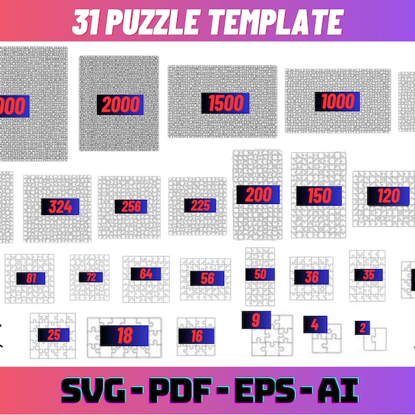 Puzzle Template - Etsy