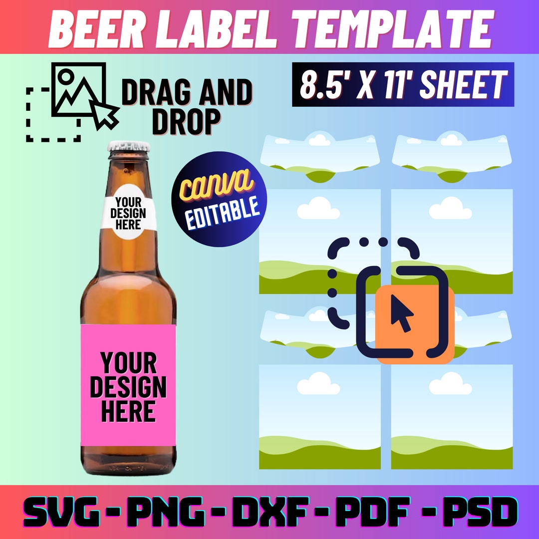 Beer Label Template, Beer Label Svg, Bottle Beer Neck Label Template ...