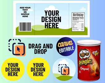 Pringles 2.3 Oz Labels Template, Pringles Template, Canva Editable ...