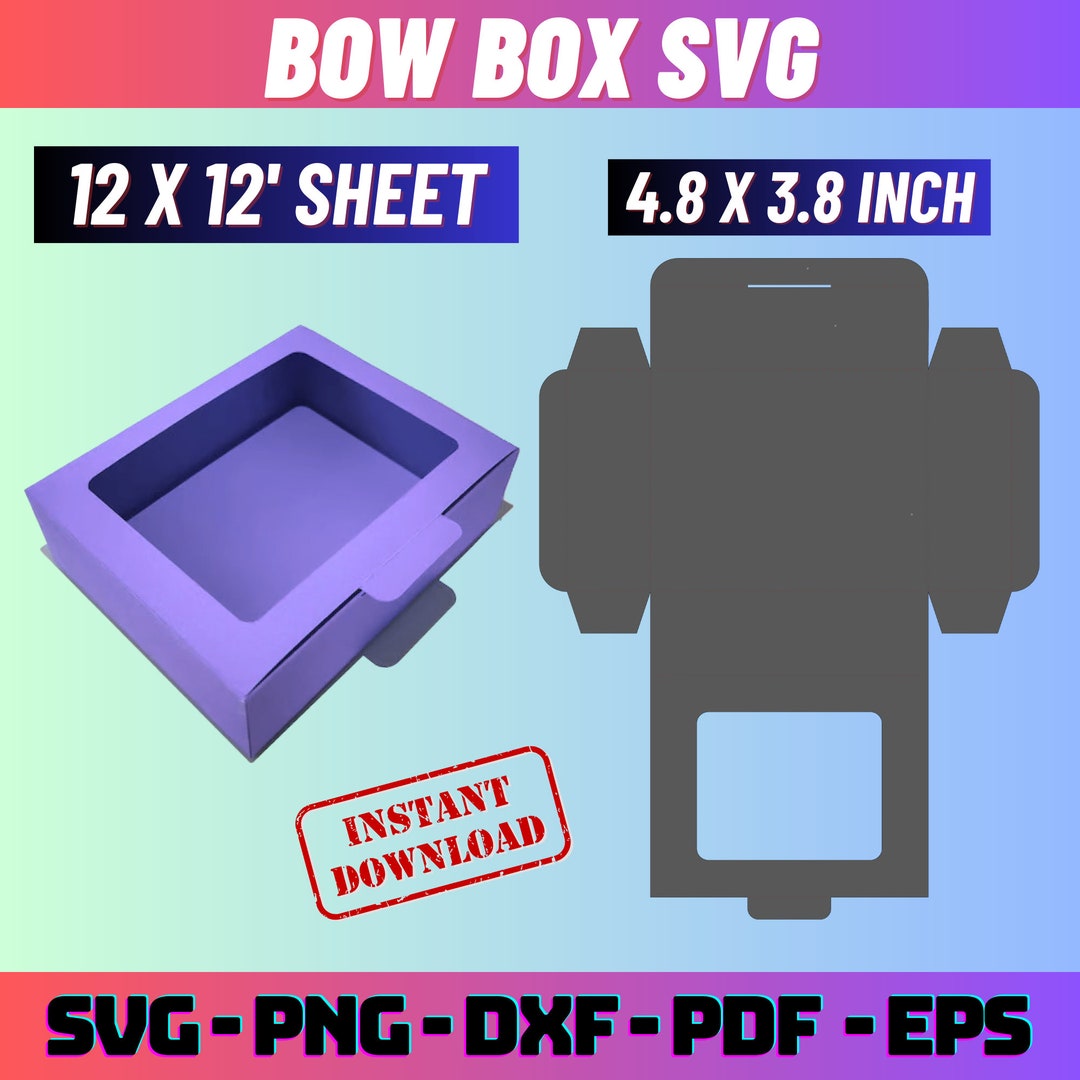 Window Box Template Svg, Gift Box Svg, Bow Box Template, Svg for Cricut ...