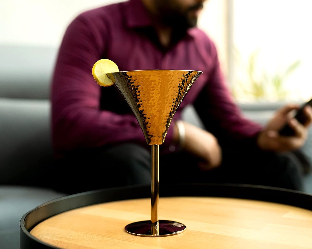 Hammered Martini Goblets Glasses, Handcrafted Martini Glasses ...