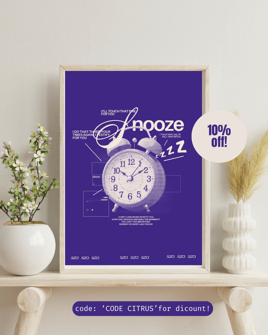 SZA Digital Poster Aesthetic Vintage Print, SZA SOS Album Wall Decor ...