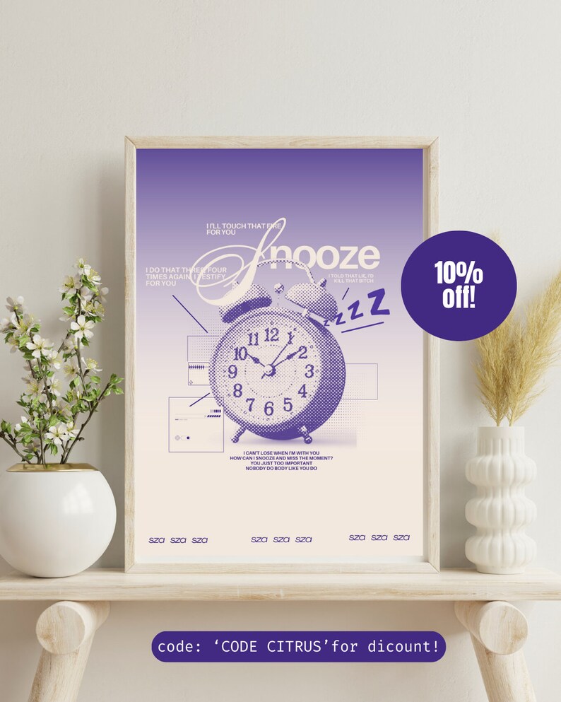 SZA Digital Poster Aesthetic Vintage Print, SZA SOS Album Wall Decor ...
