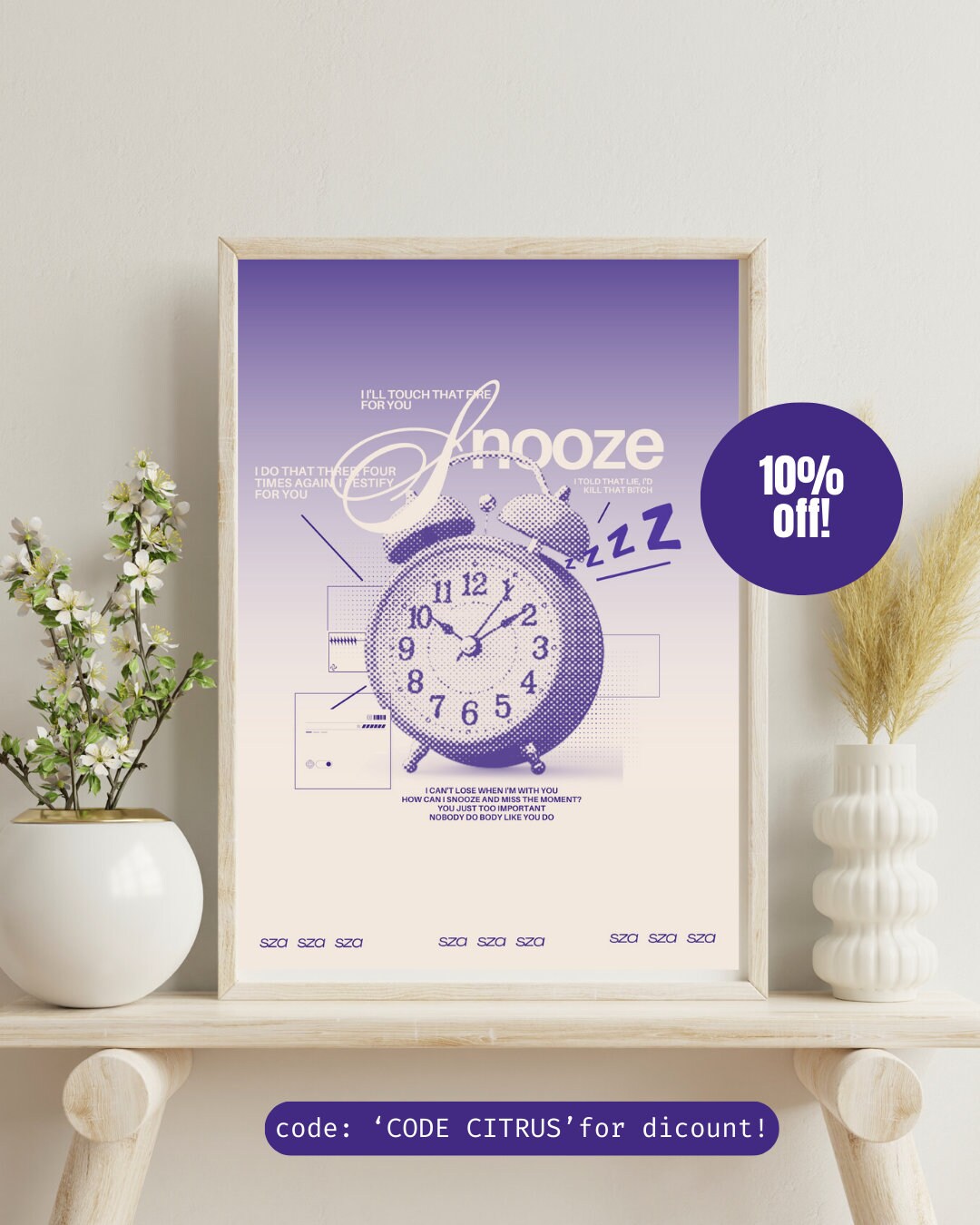 SZA Digital Poster Aesthetic Vintage Print, SZA SOS Album Wall Decor ...