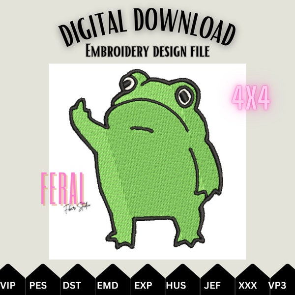 Frog Giving Finger Embroidery Design - Etsy