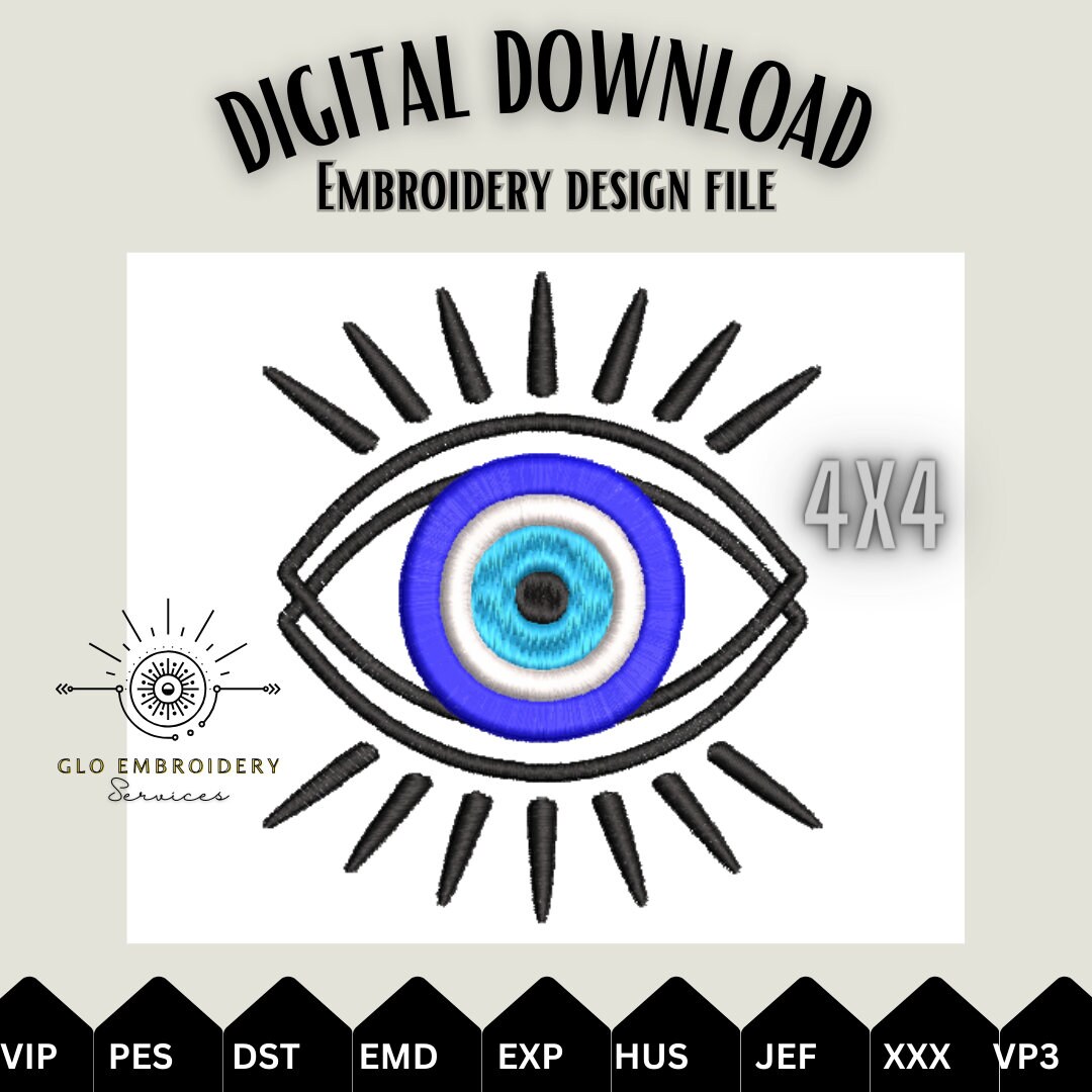 Evil Eye Embroidery Design, Spiritual Embroidery File, Multiple Formats ...