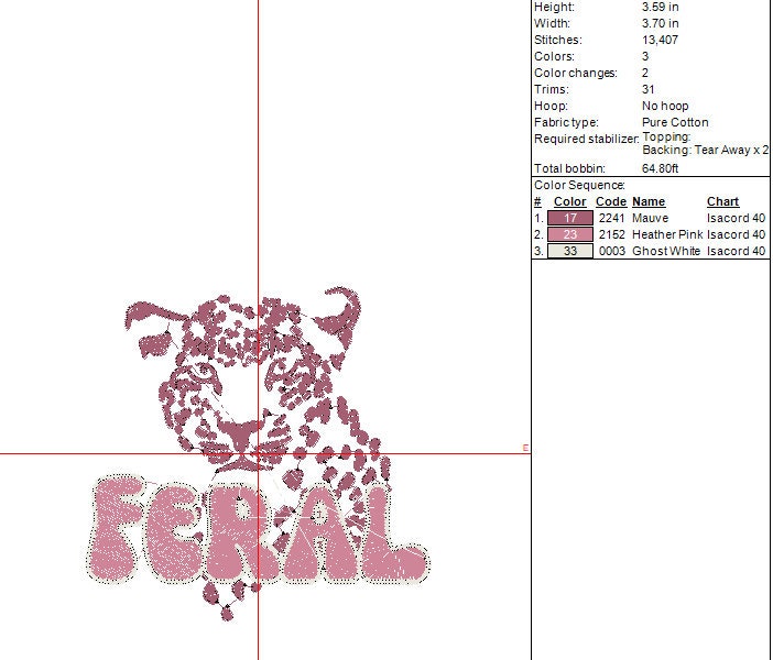 Feral Leopard Embroidery Design, Cheeky Embroidery File, Multiple ...