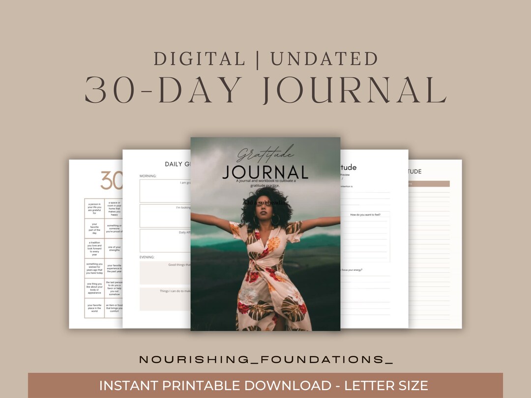 Digital 30 Day Gratitude Journal - Etsy