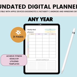 Digital Fitness Planner, Glow up Planner for Goodnotes, iPad Workout ...