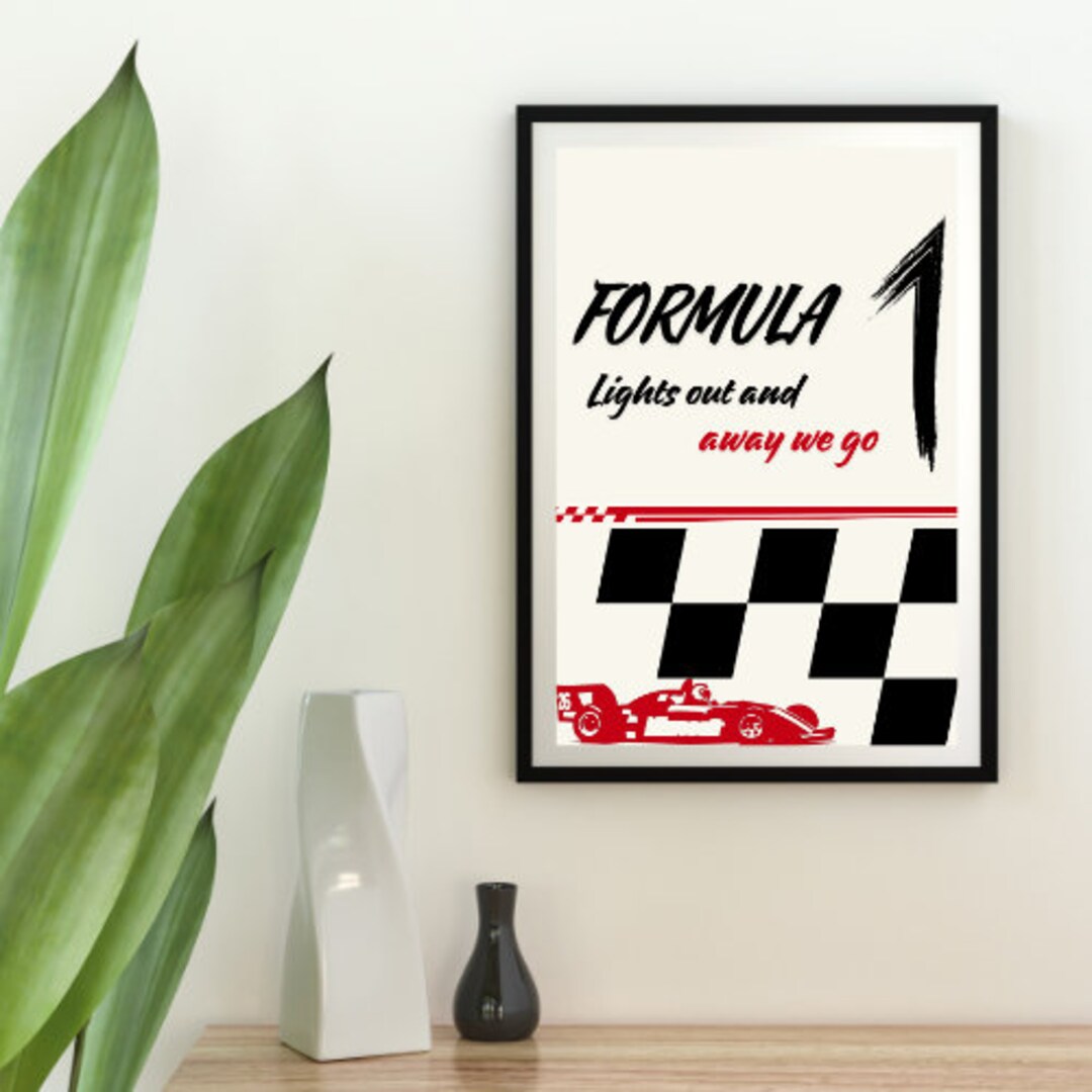Formula 1 Wall Art Game Room F1 Poster Digital, F1 Poster Red, Formula ...