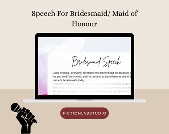 Maid of Honor Speech/bridesmaid Speech Template - Etsy