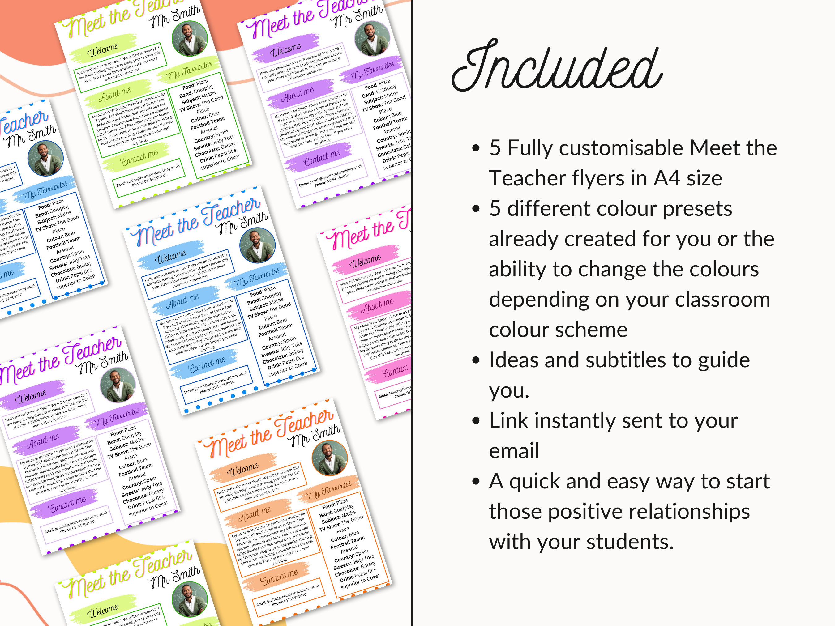 Meet the Teacher - Editable, Printable Product - Etsy