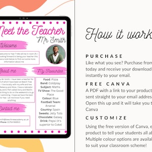 Meet the Teacher - Editable, Printable Product - Etsy