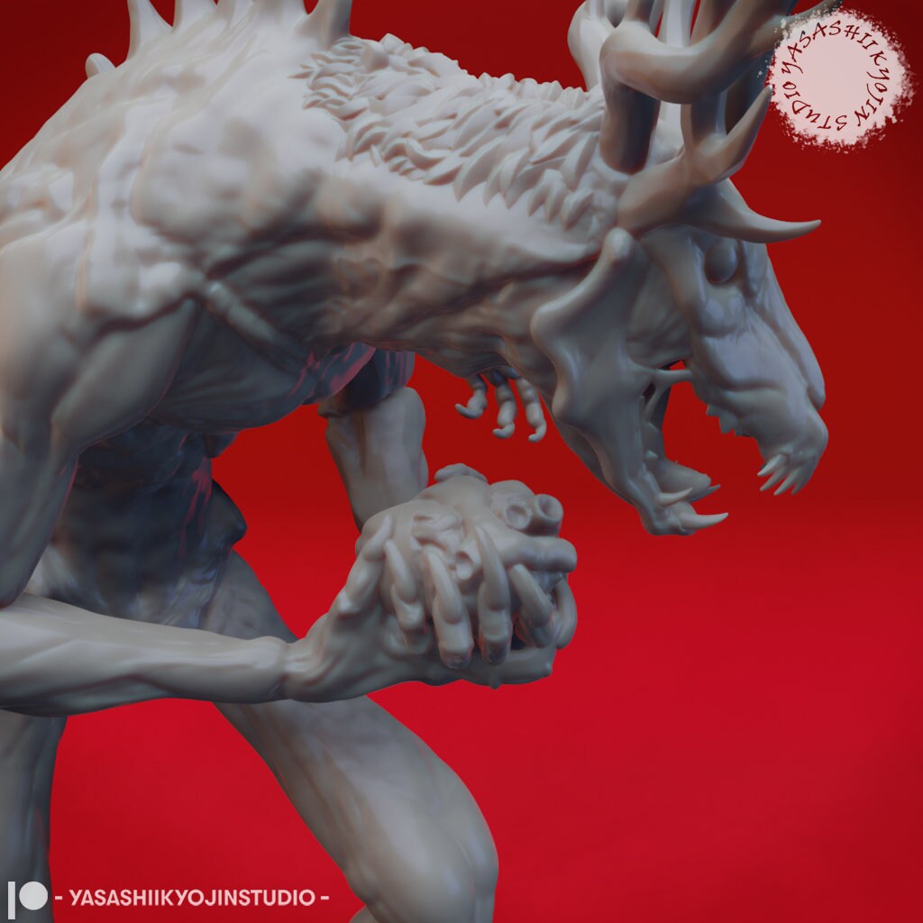 Wendigo Yasashii Kyojin Studio Resin Printed Miniature for Tabletop ...