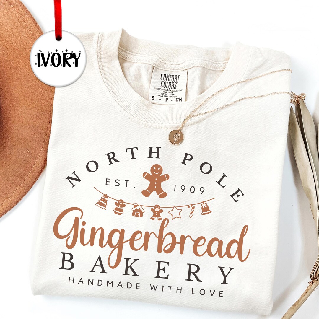 Comfort Colors® Gingerbread Bakery Shirt, Vintage Christmas Outfit ...
