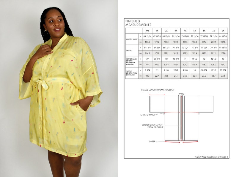 That's A Wrap Robe PDF Pattern, Sizes XXS-8X, Beginner Friendly Sewing ...
