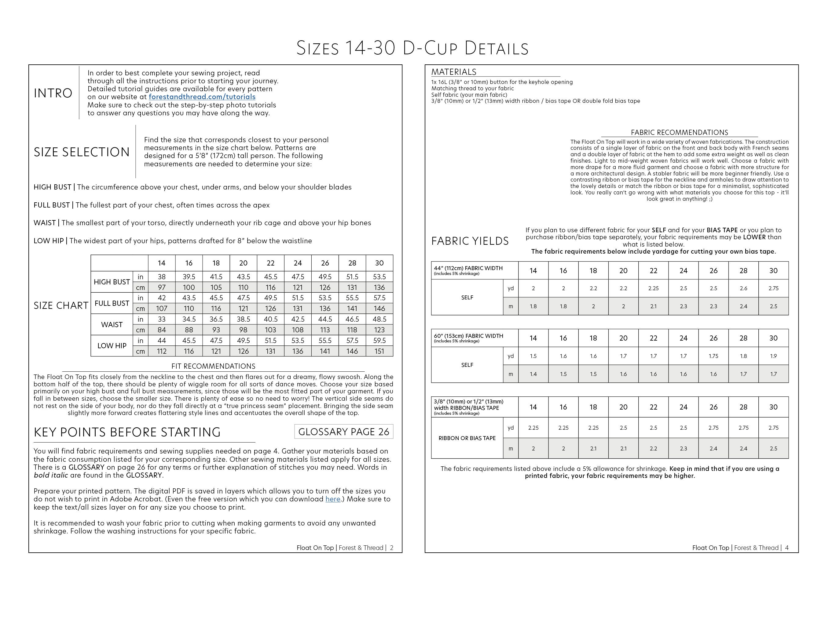 Float on Top PDF Sewing Pattern, Sizes 0-30, Beginner Friendly Sewing ...