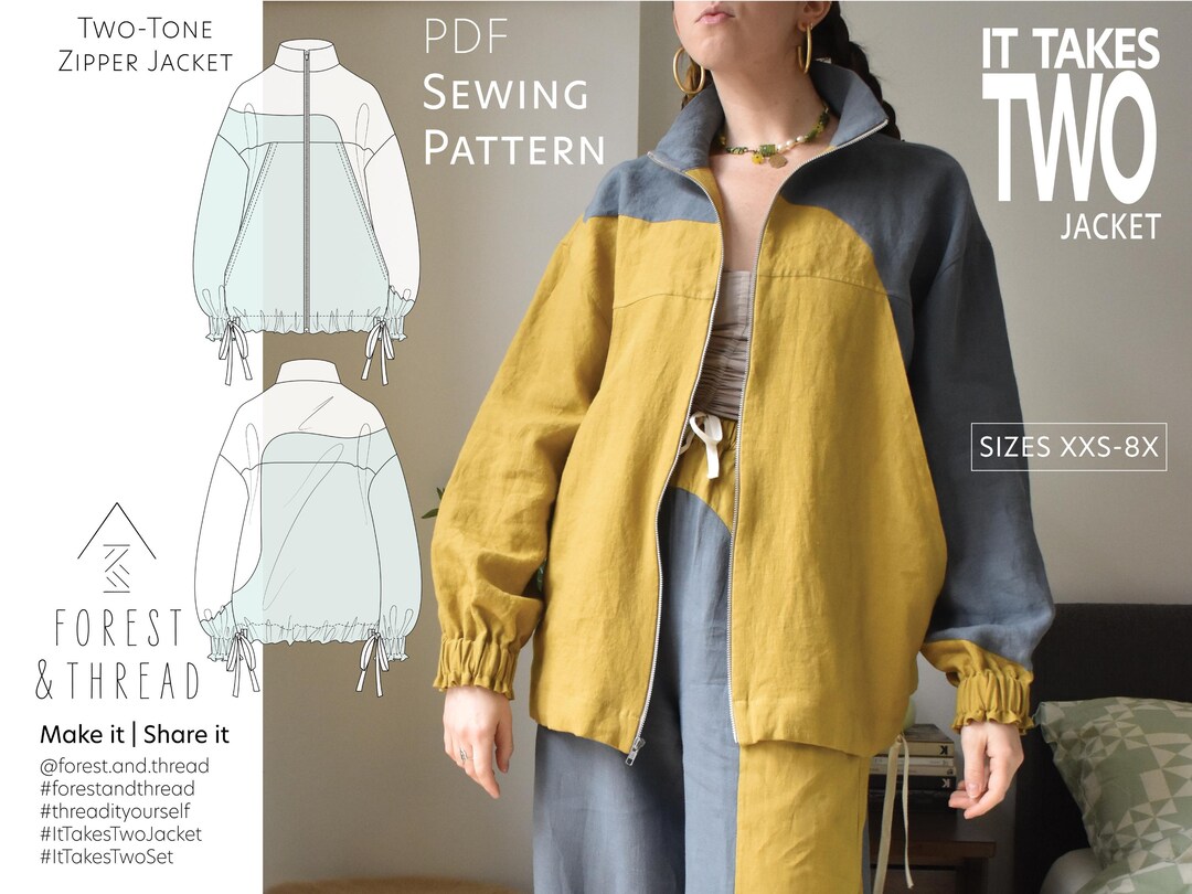 It Takes Two Jacket PDF Pattern Sizes XXS-8X Digital Sewing Pattern ...